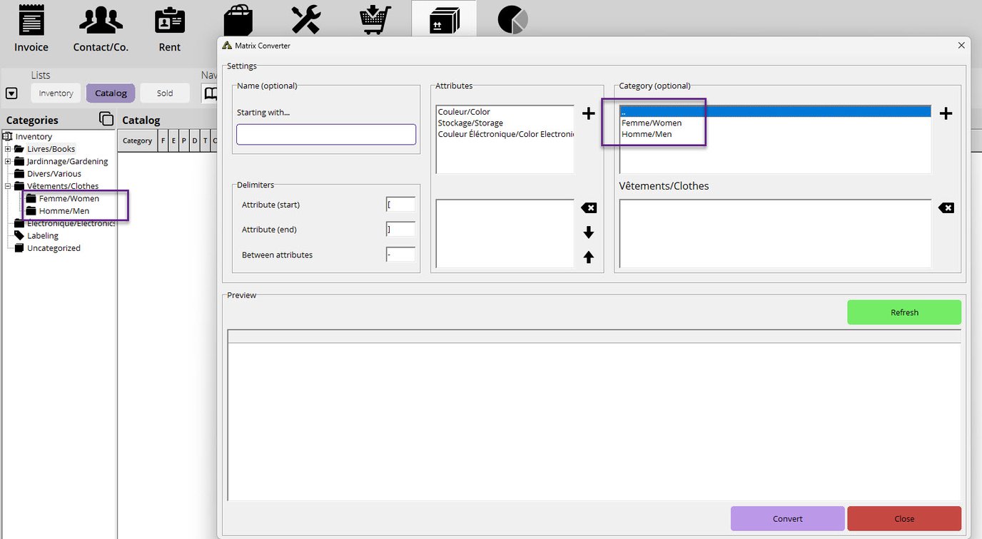 Using the Matrix Convert Tool