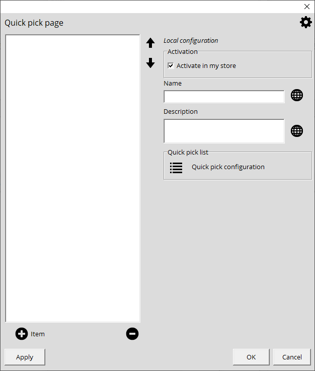 Configuring Quick Pick Buttons