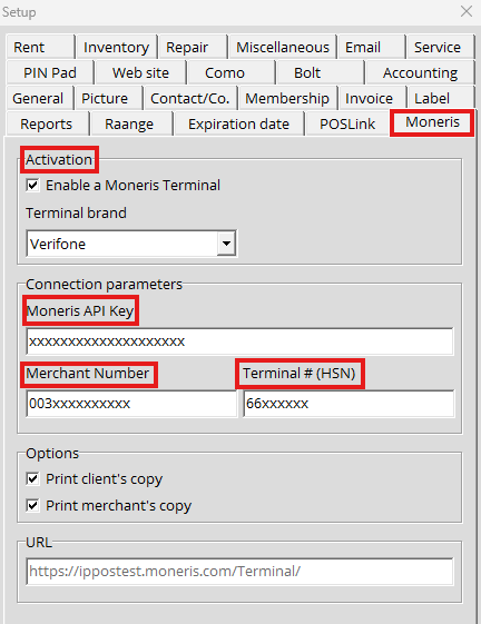 Moneris P400 Configuration