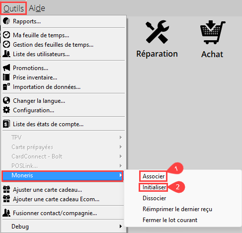 Configuration du Moneris P400